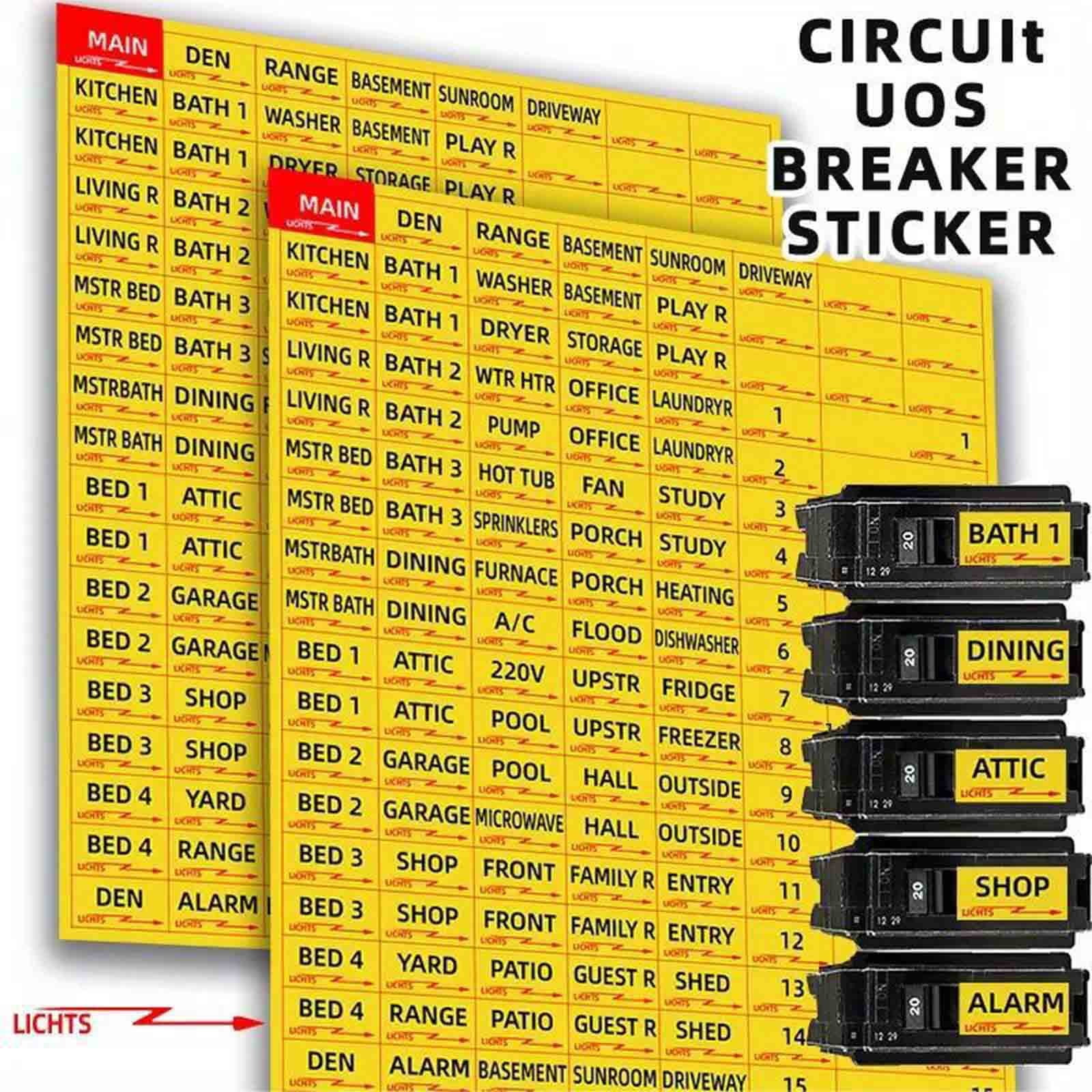 Cevemin Circuit Breaker Label Stickers for Electrical Panel – Self ...