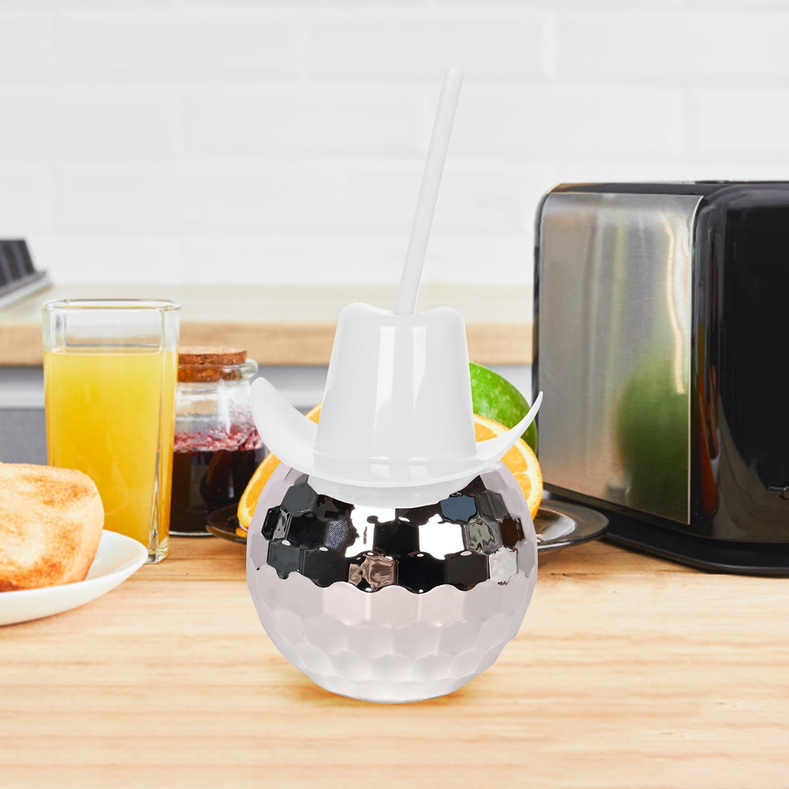 Cevemin Cowboy Hat Plastic Ball Straw Cup Cowboy Ball Flash ...