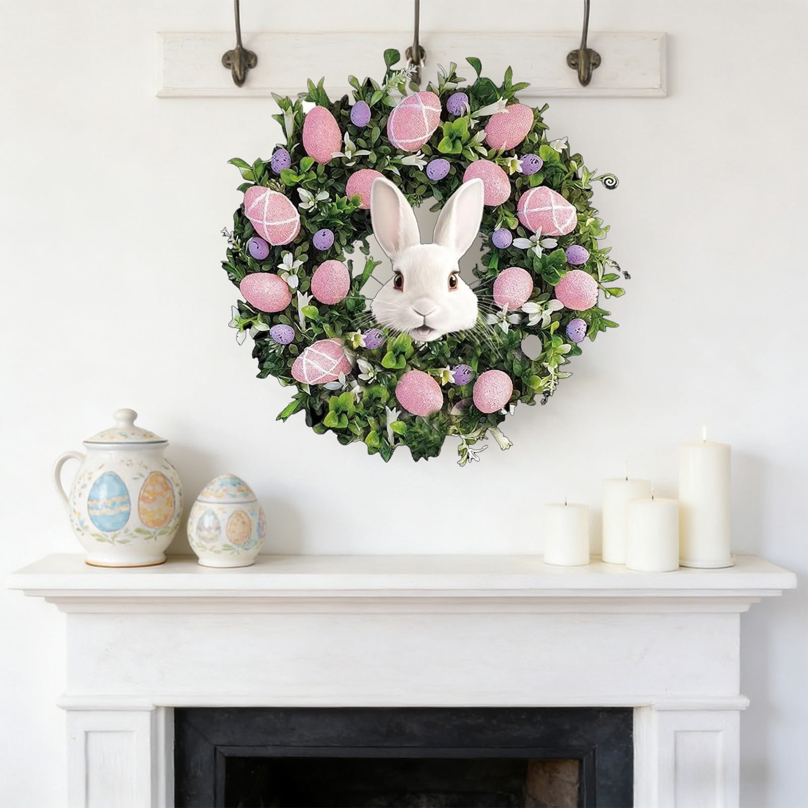 Cevemin Easter Rabbits Wreath Acrylic Plaques Decoration - Lovely ...