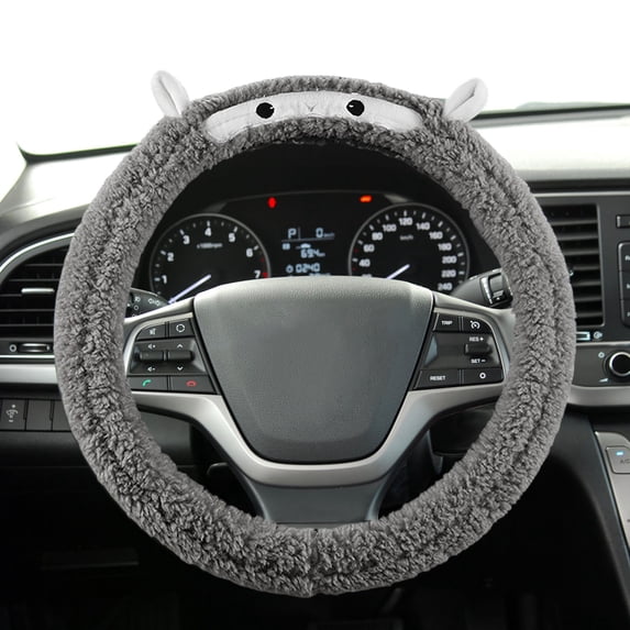 Cevemin Faux Mink Steering Wheel Cover for Winter - Soft Warm Universal ...