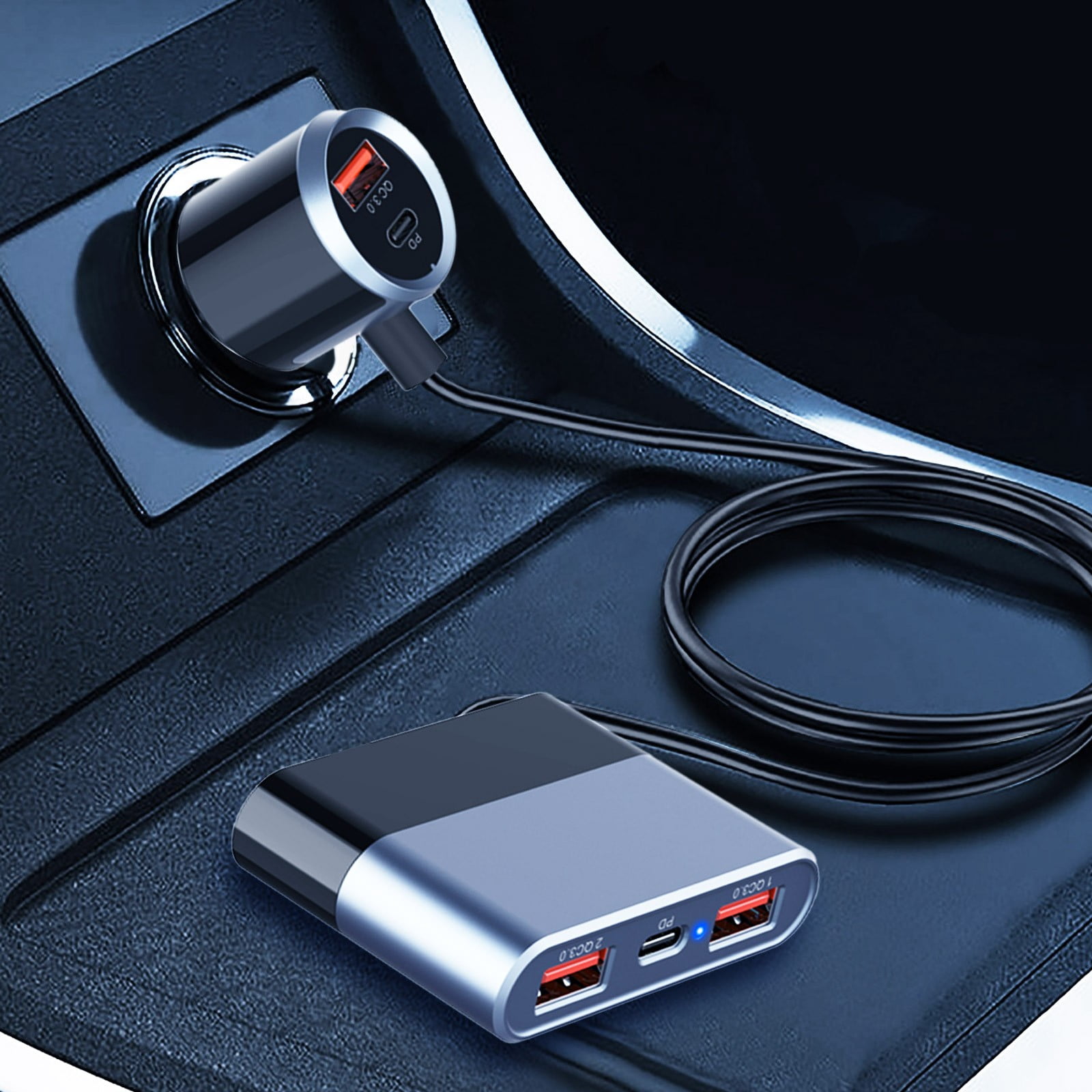 Cevemin Five In One Car Charger USB Multi Port QC3.0 And PD Fast ...