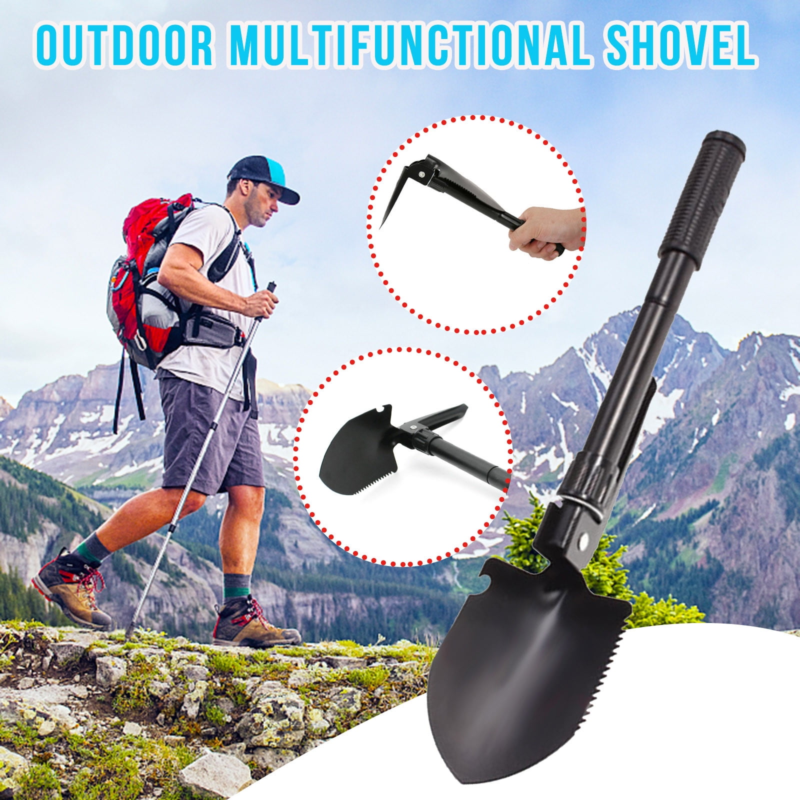 Cevemin Garden Shovel Portable Folding Garden Tool Shovel for Planting ...