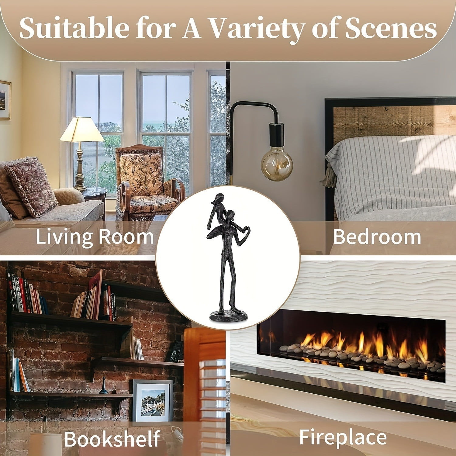 Cevemin Handcrafted Father-daughter Resin Statue - Heartwarming Parent ...