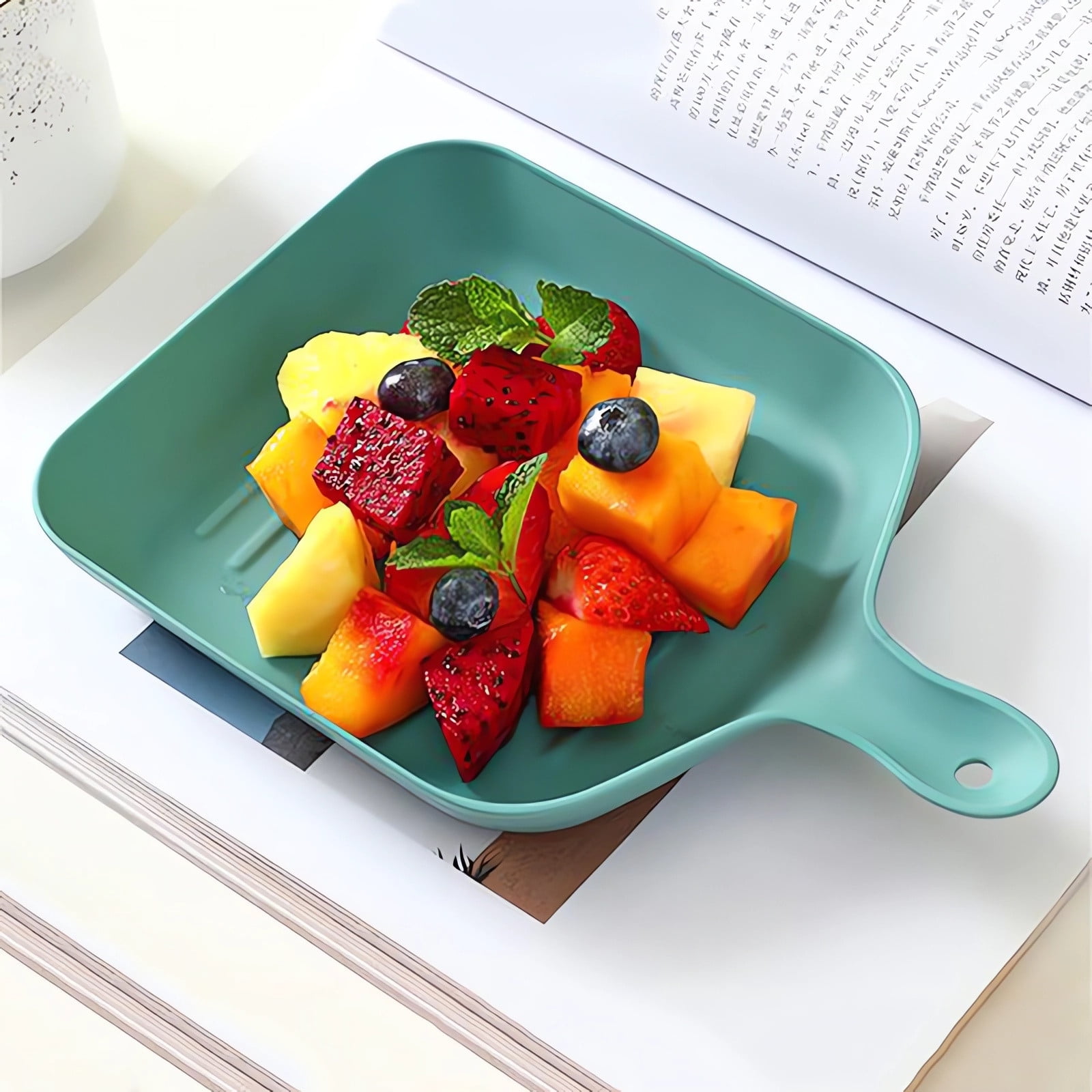 Cevemin Hangable Green Plastic Desktop Garbage Tray for Bones Spit ...