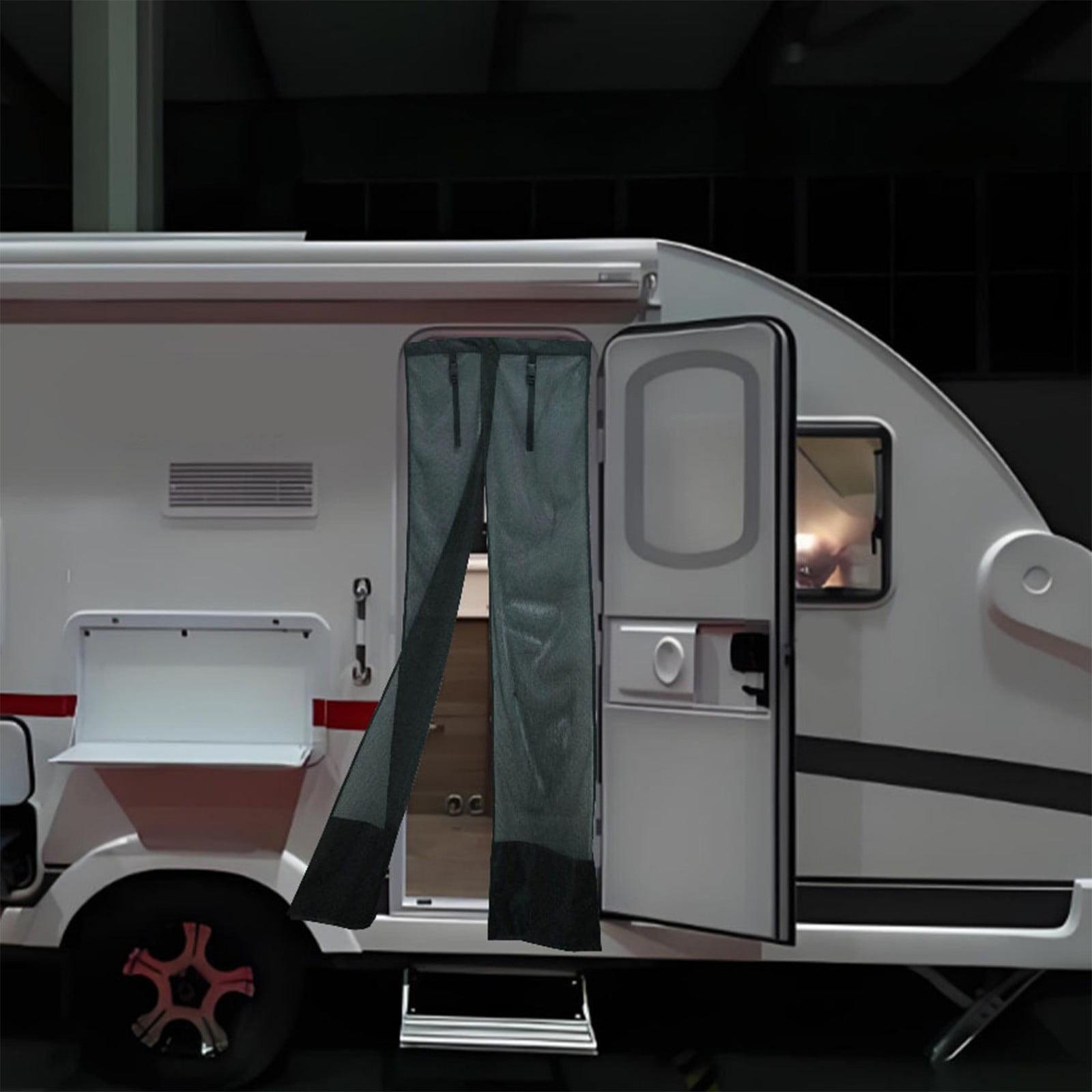 Cevemin Heavy Duty RV Magnetic Screen Door Curtain - Pet-Proof Mesh ...