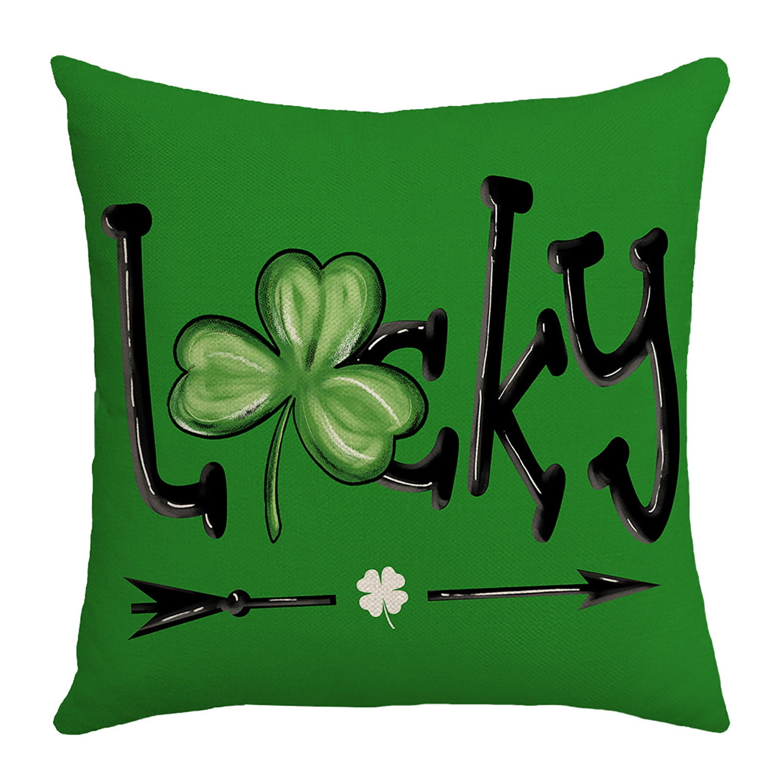 Cevemin Irish Shamrock Printed Linen Pillow Cover 18x18 Inches - St ...