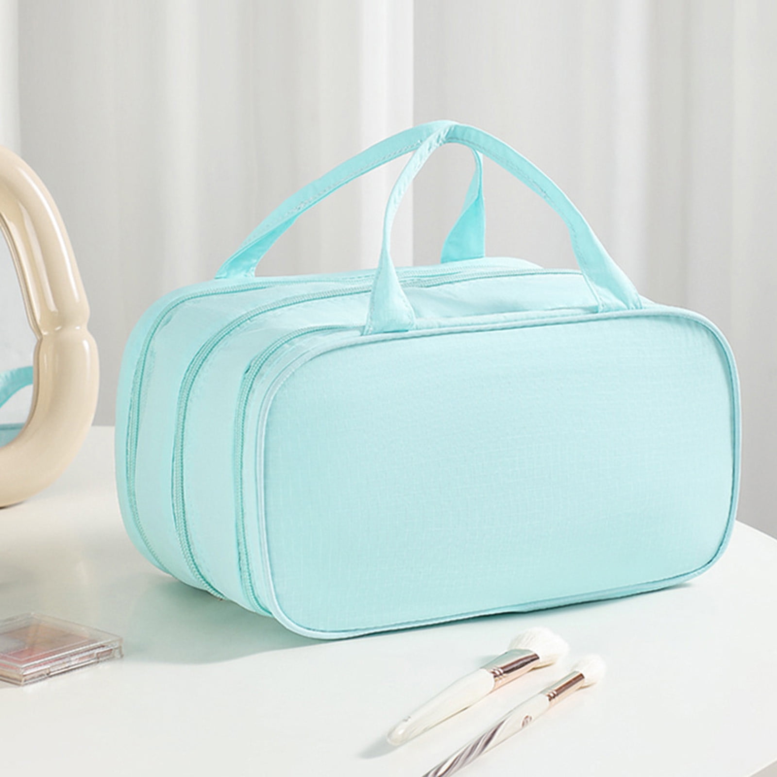 Cevemin Large Capacity Portable Cosmetic Bag with Three-layer ...