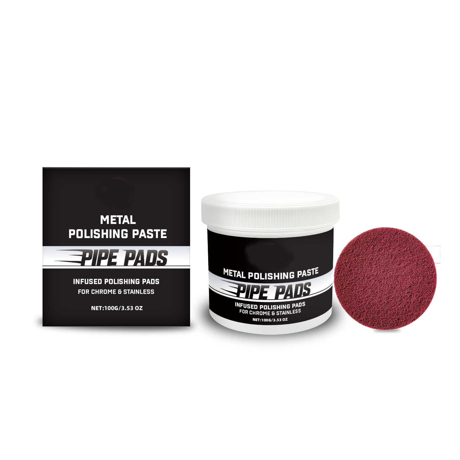 Cevemin Metal Polishing Care Set with 100G Paste & Sponge Pad ...
