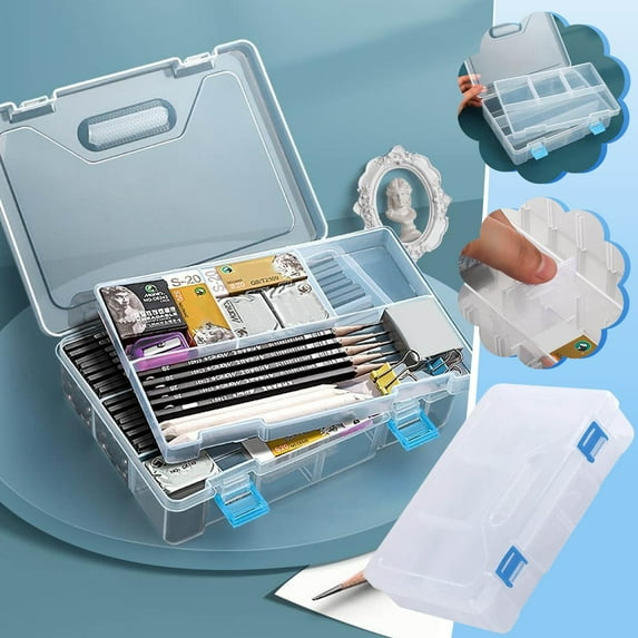 Cevemin Multipurpose Transparent Pencil Box - Large Capacity Plastic ...