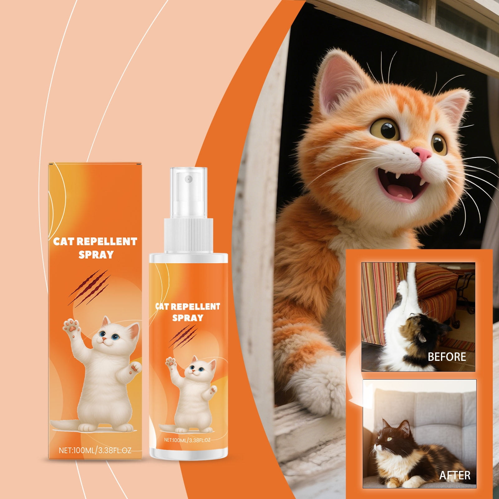 Cevemin Natural Cat Repellent Spray 100ml - Stop Scratching Furniture ...