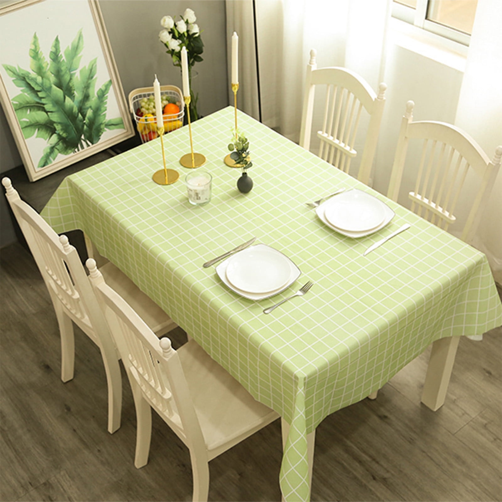Cevemin Plastic Tablecloth Waterproof And Oil-proof Checkered Wipeable ...