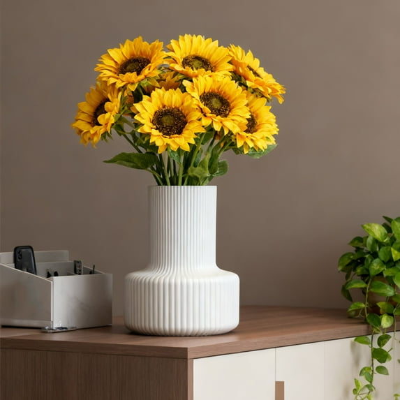 Cevemin Plastic Vase with Ceramic Appearance - Non-Fragile Decorative ...