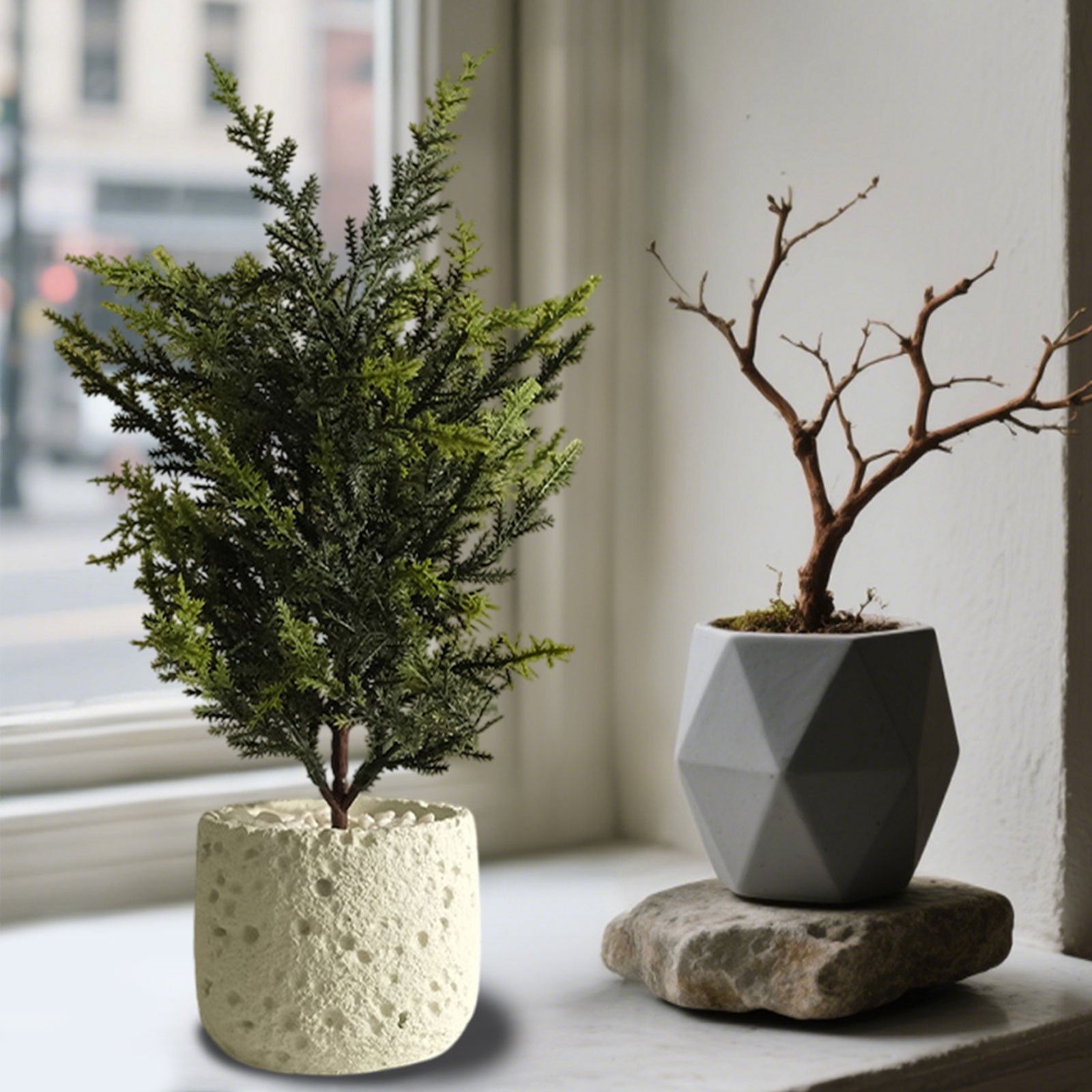 Cevemin Simulation Potted Plants Set with Pot - Artificial Greenery ...