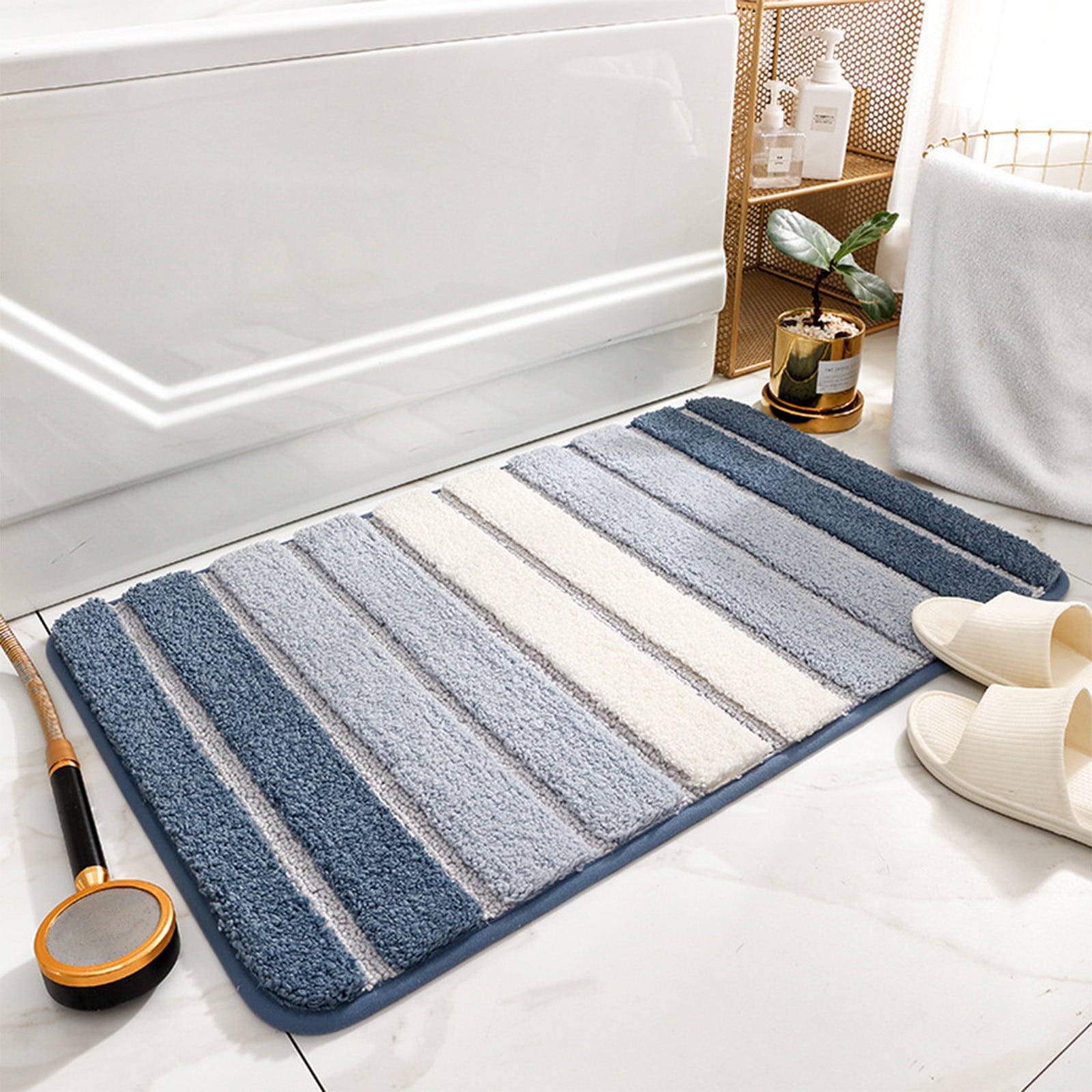 Cevemin Striped Bath Mat 15.75x23.62 Inches - Anti-Slip Absorbent Foot ...