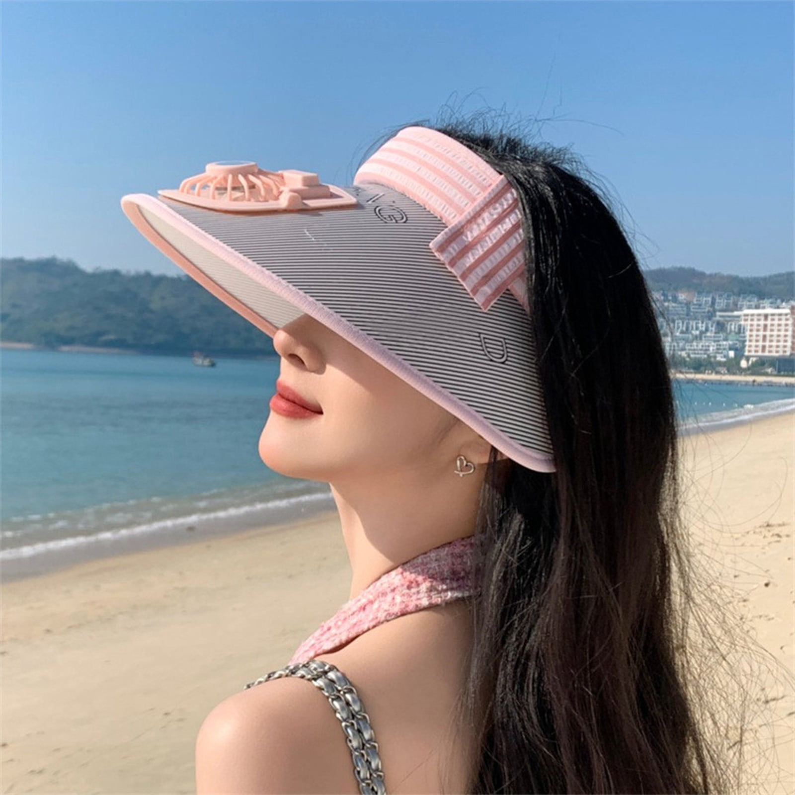 Cevemin USB Rechargeable Fan Sun Hat - Wide Eaves Breathable Summer Hat ...