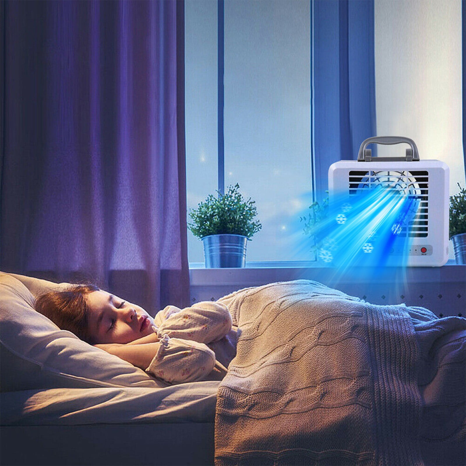 Cevemin USB Rechargeable Mini Desktop Air Cooler Fan - 3-Speed Portable ...