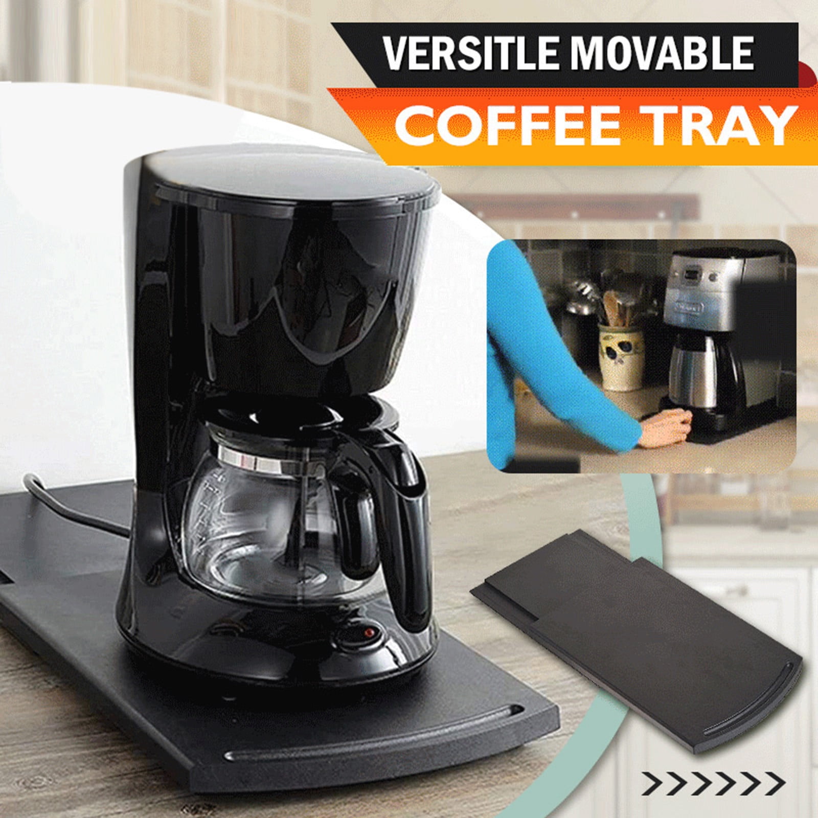 Cevemin Versatile Movable Coffee Tray Coffee Machine Base Handy Caddy ...