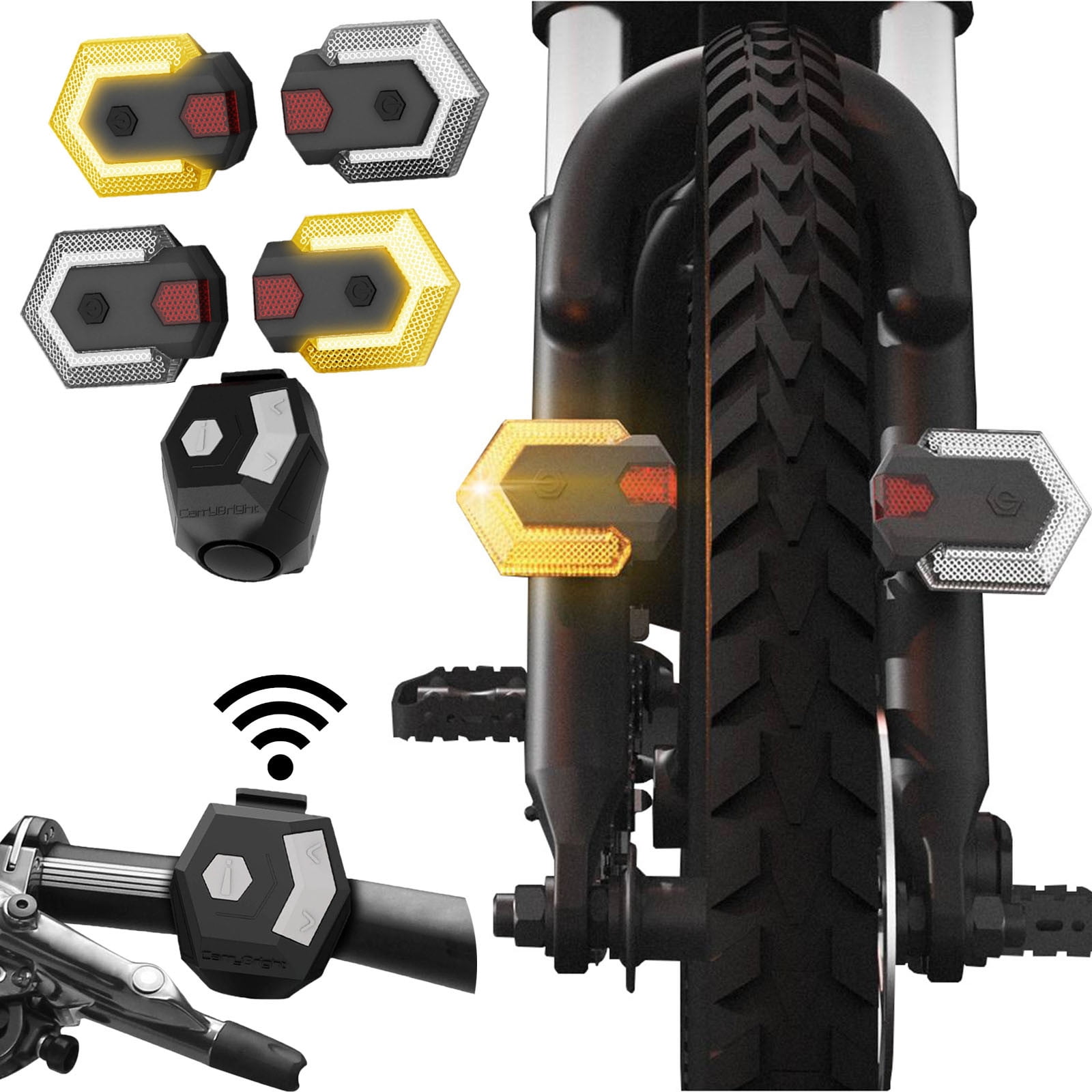 Cevemin Wireless Turn Signals Warnings Cornering with Bell 1 Remote ...