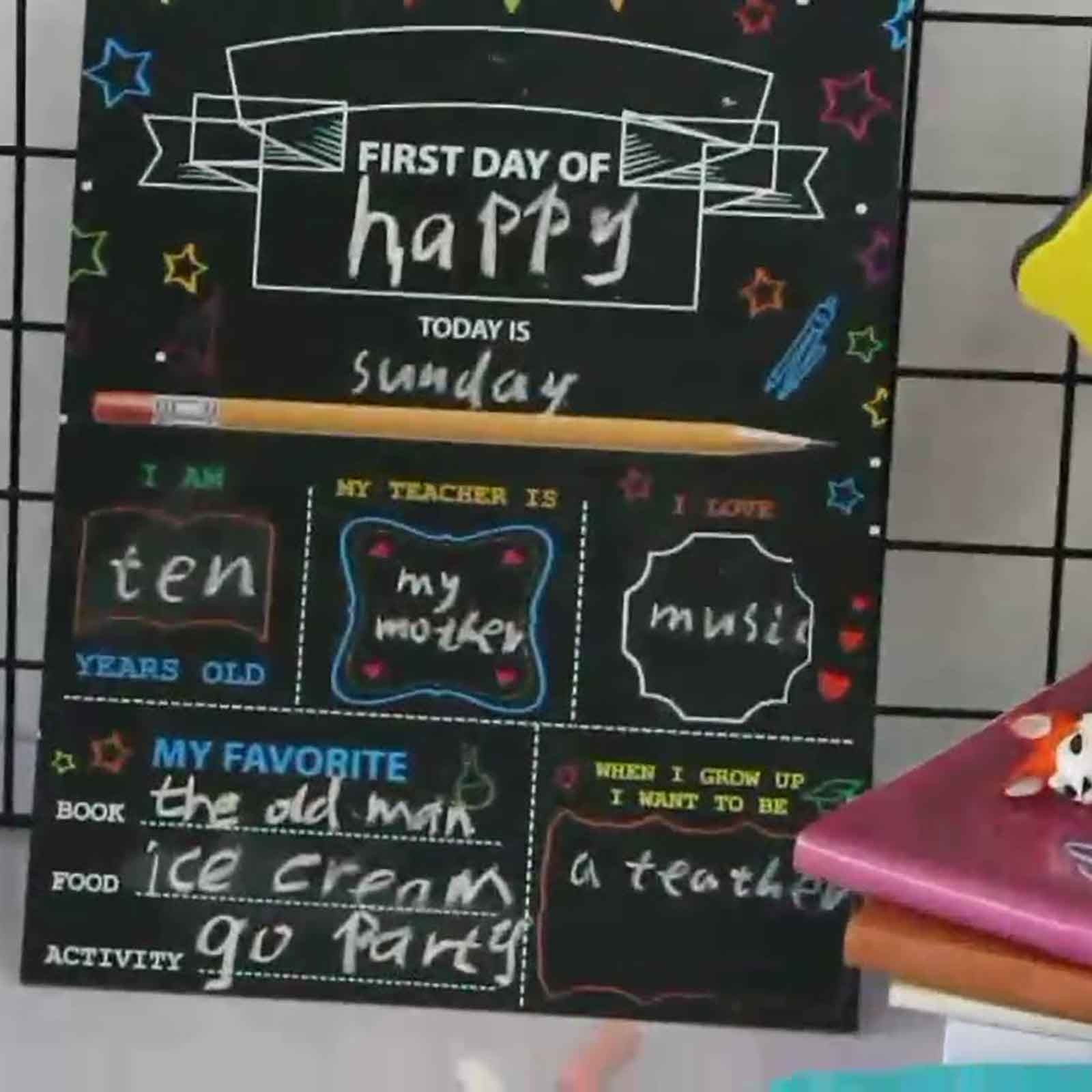 Cevemin Wooden Double-Sided Hanging Blackboard - Mini Reusable Message ...