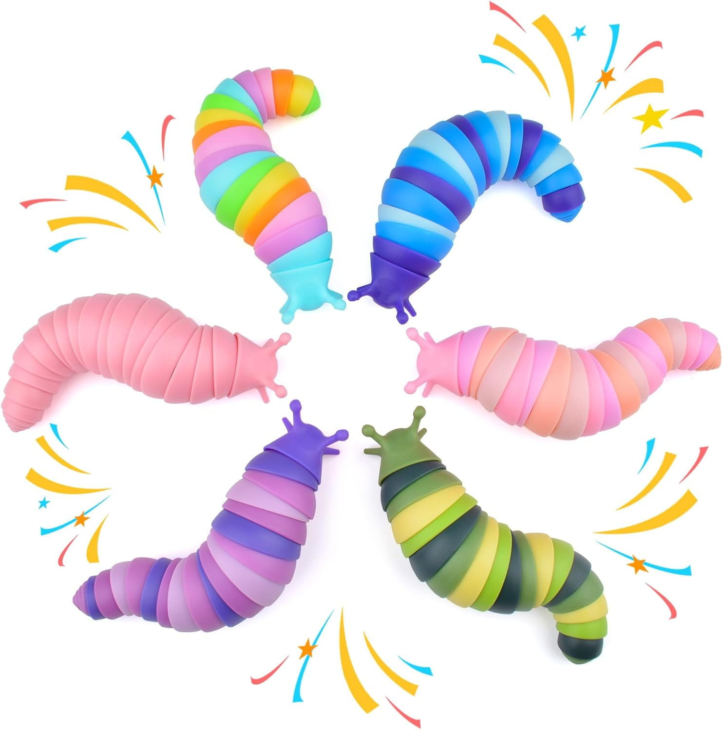 Cevioce Fidget Slug Toy, Sensory Slug Fidget Toy for Kids & Adults ...