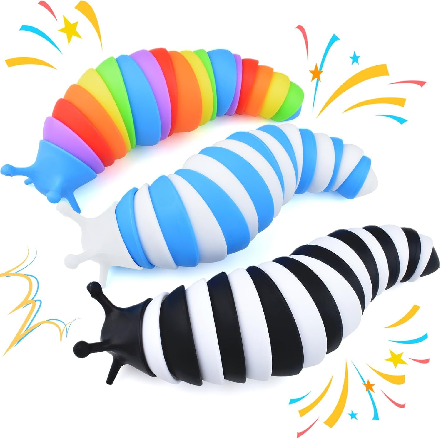 Cevioce Fidget Slug Toy, Sensory Slug Fidget Toy for Kids & Adults ...