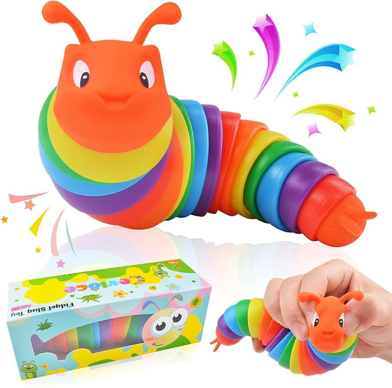 Cevioce Fidget Slug Toy, Sensory Slug Fidget Toys for Kids & Adults, 1 ...