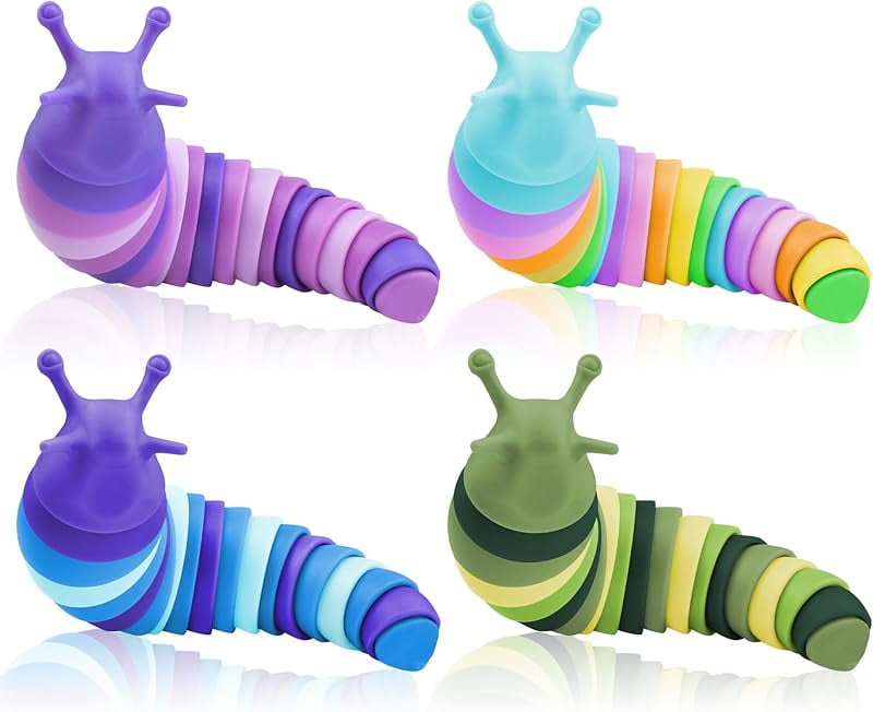 Cevioce Sensory Slug Fidget Toys,Fidget Slug Toys for Adults & Kids ...