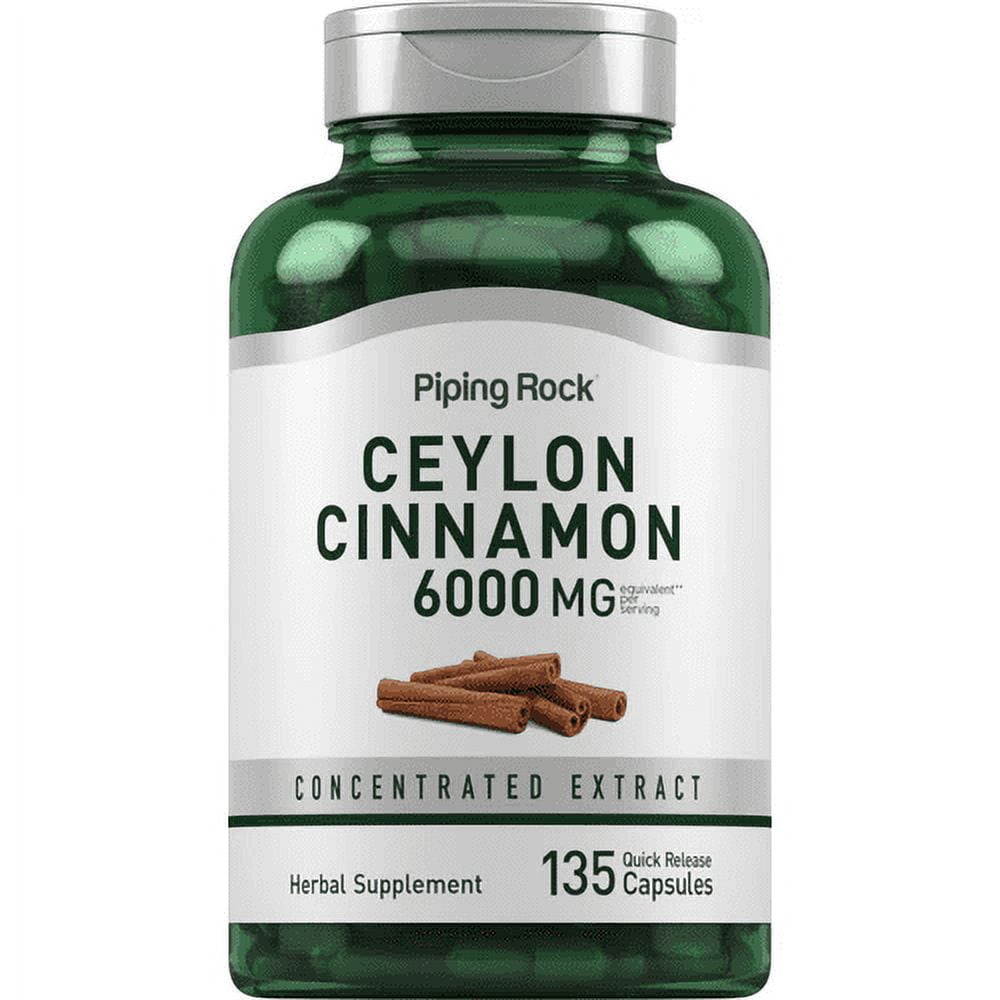 Piping Rock, Ceylon Cinnamon Supplement, 135 Capsules, 6000 mg ...