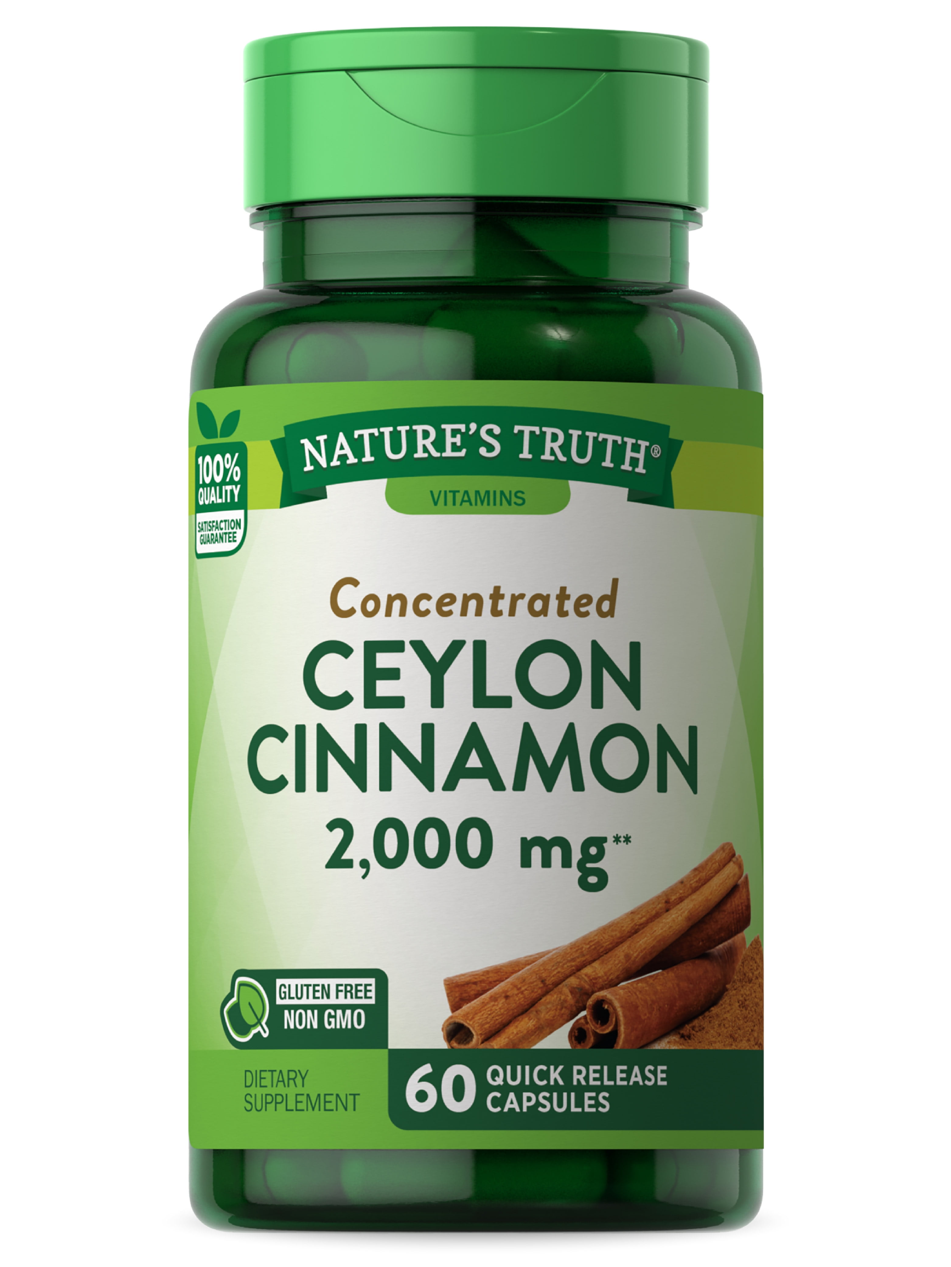 Nature's Truth Ceylon Cinnamon +Chromax Capsules, Non-GMO & Gluten Free ...