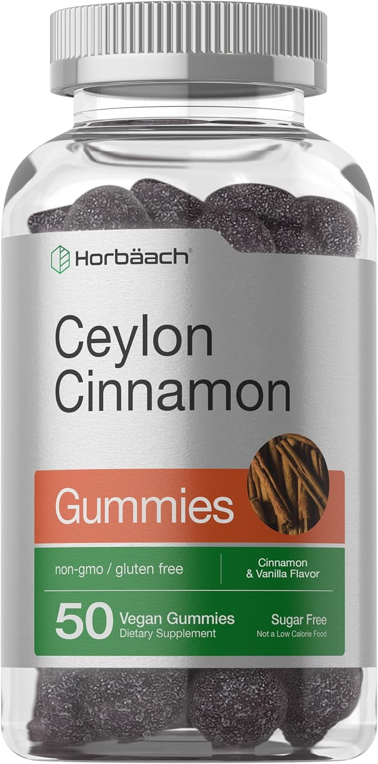 Horbaach Ceylon Cinnamon Gummies, 2000mg, Vegan, Cinnamon Vanilla ...