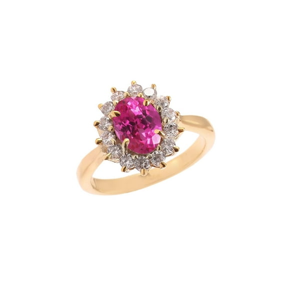 Ceylon Pink Sapphire Ring: Oval Gemstone, 925 Sterling Silver - Walmart.com