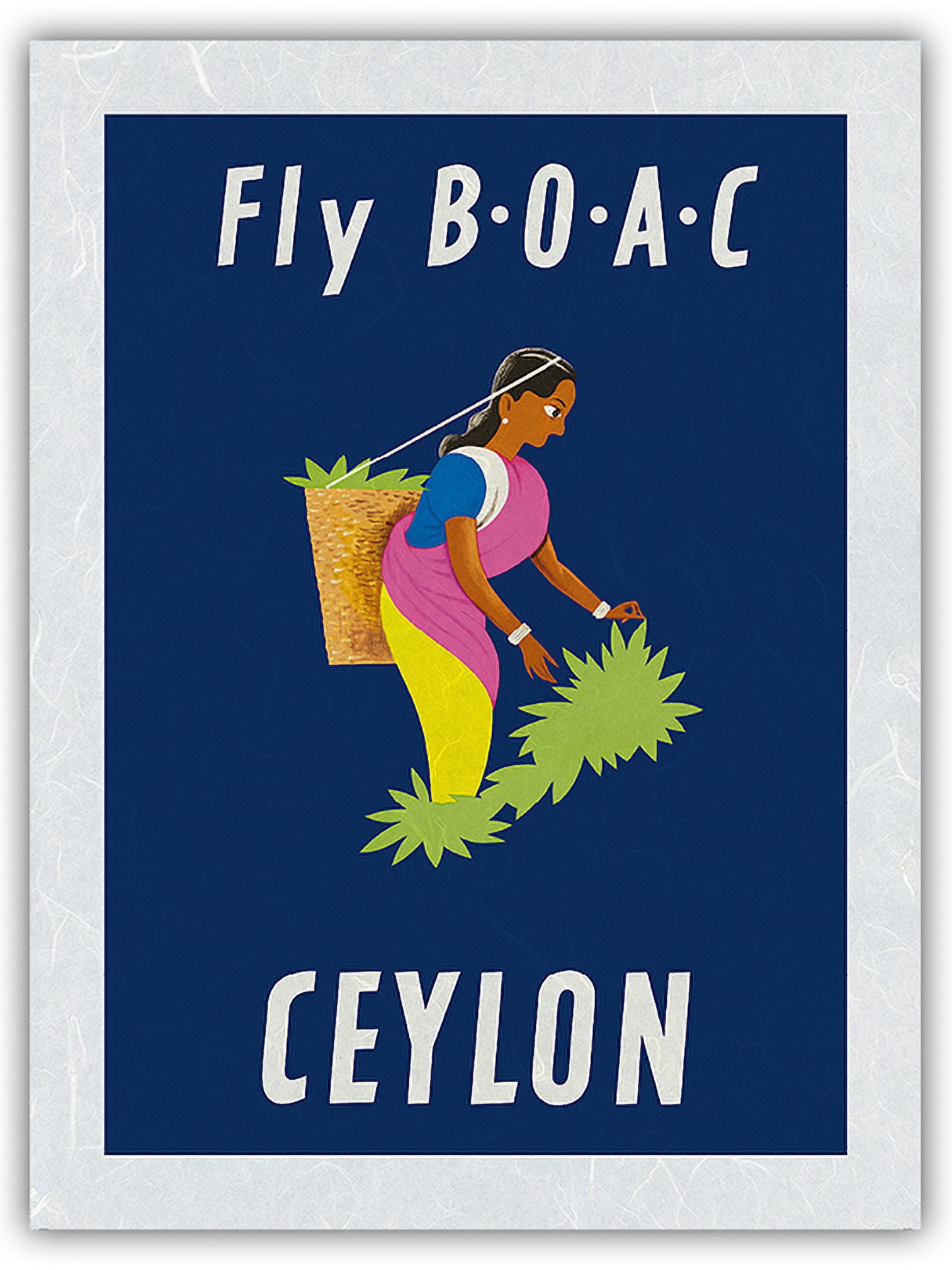 Ceylon (Sri Lanka) - BOAC - Sri Lankan Tea Picker - Vintage Airline ...
