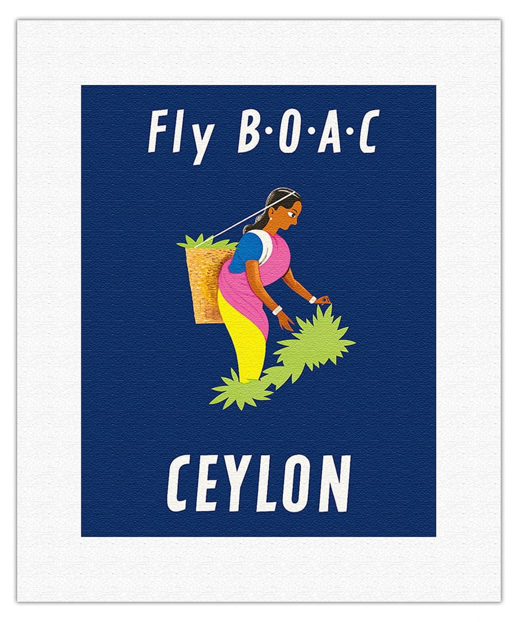 Ceylon (Sri Lanka) - BOAC - Sri Lankan Tea Picker - Vintage Airline ...