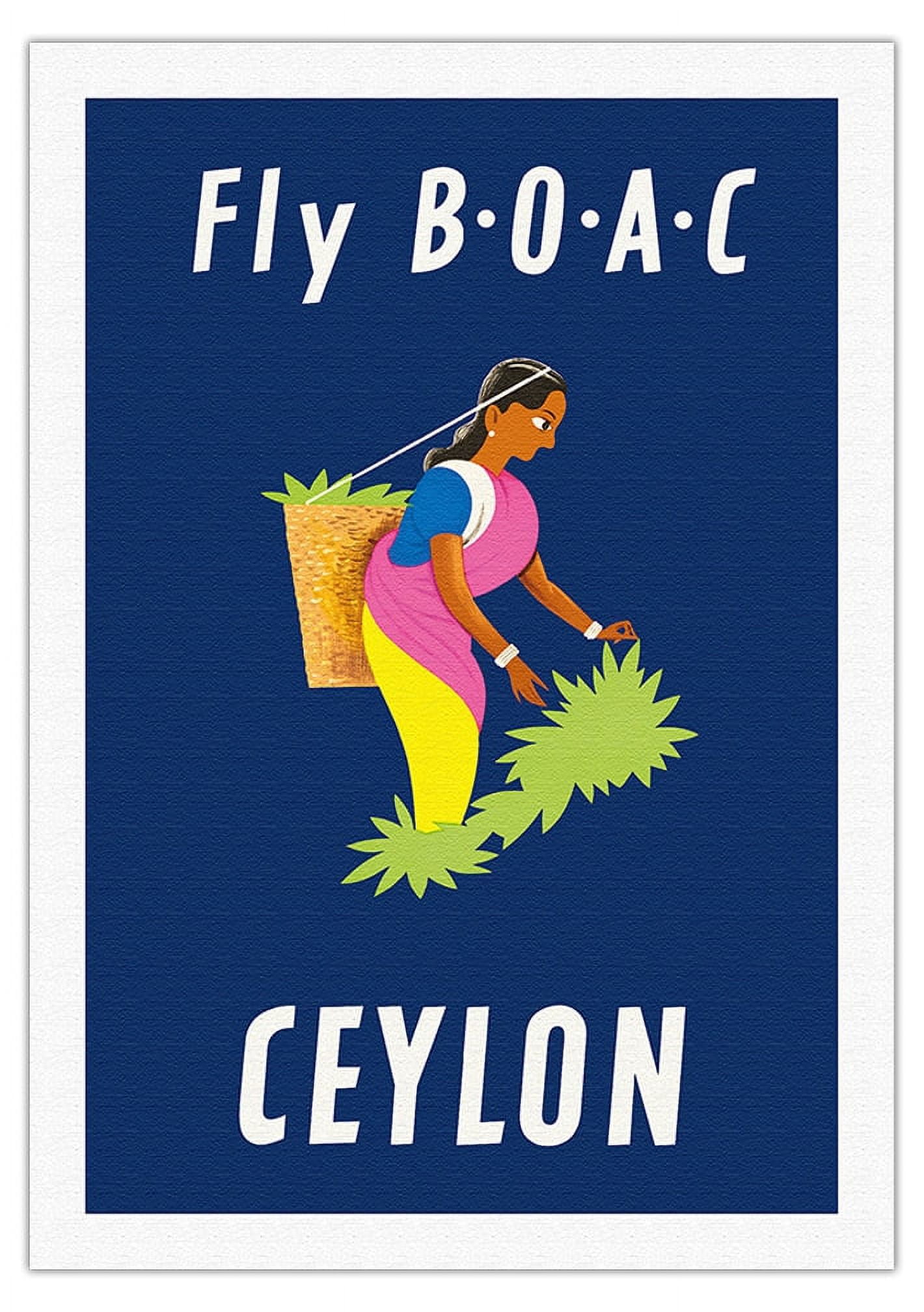 Ceylon (Sri Lanka) - BOAC - Sri Lankan Tea Picker - Vintage Airline ...