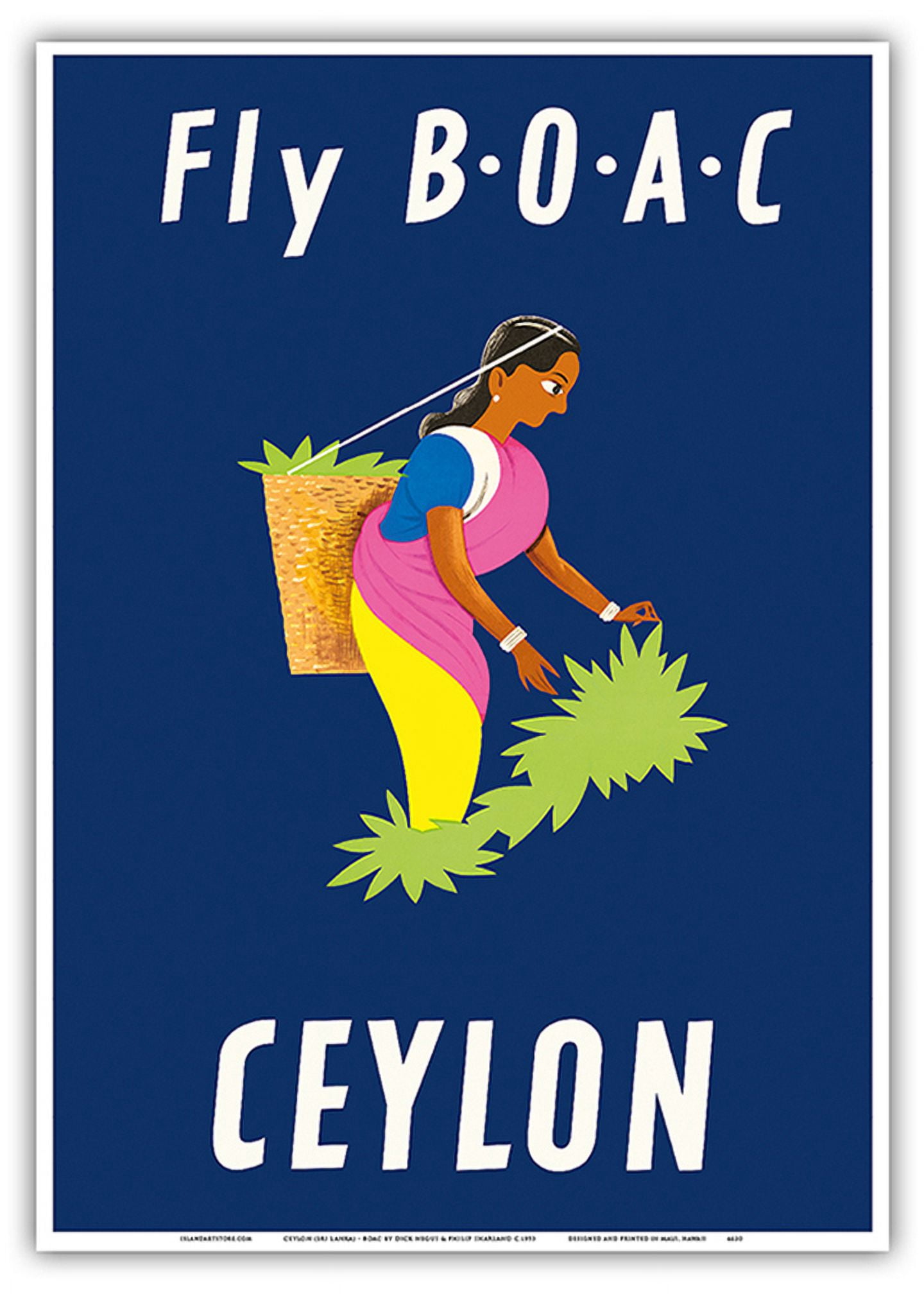 Ceylon (Sri Lanka) - BOAC - Sri Lankan Tea Picker - Vintage Airline ...
