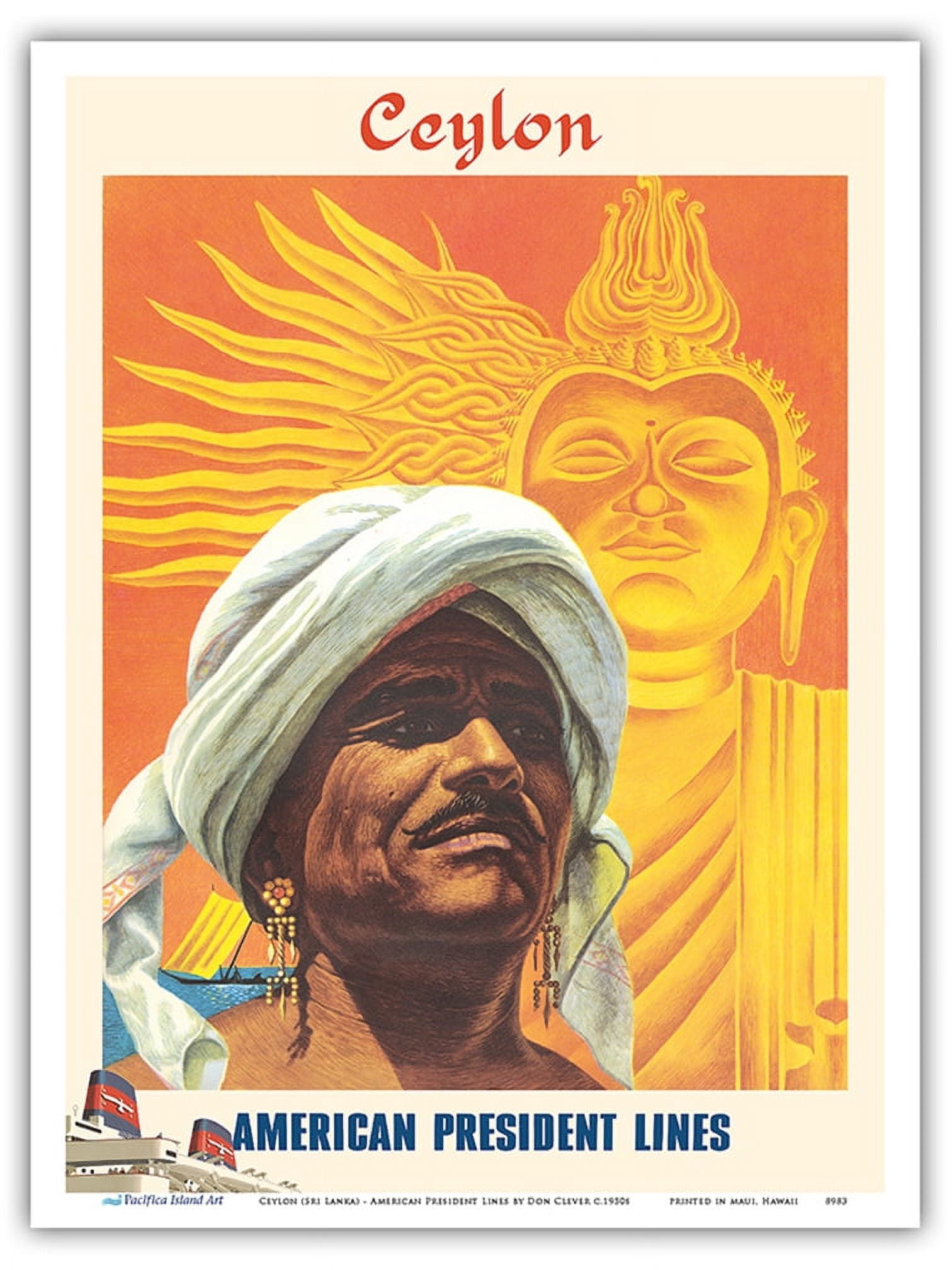 Ceylon (Sri Lanka) - Devil Dancer - American President Lines - Vintage ...