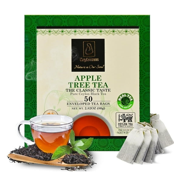 Ceylonzon Ceylon Apple Tree Tea Classic Taste, Foil-Wrapped Tea Bags ...