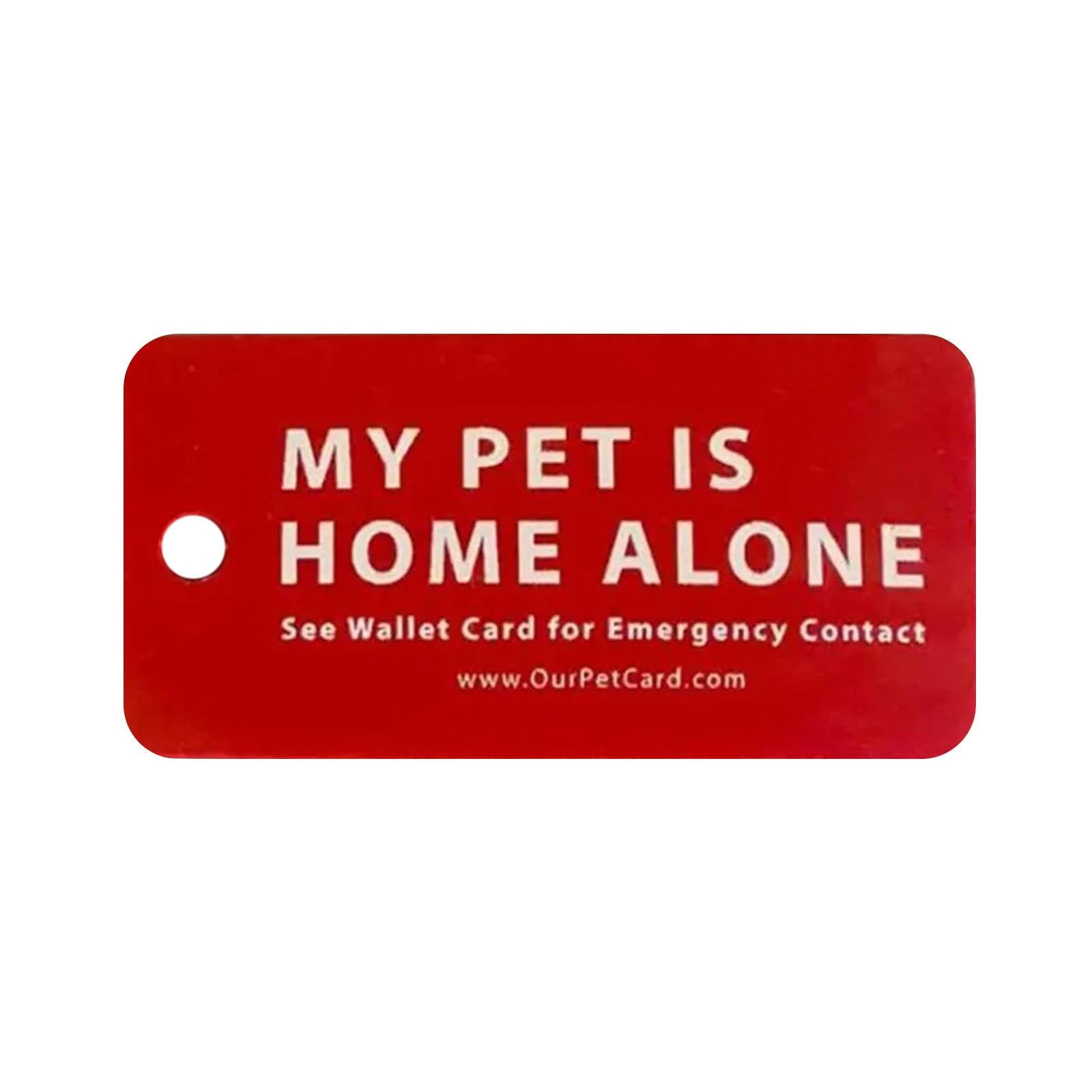 Cfklopgg Pet Dog Cat Is Home Alone Keychain Pet Safety Alert Key Tag ...