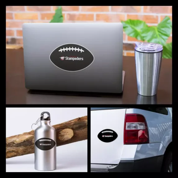 Cfl Calgary Stampeders Logo Football Shape Sticker Phone Decal Water ...