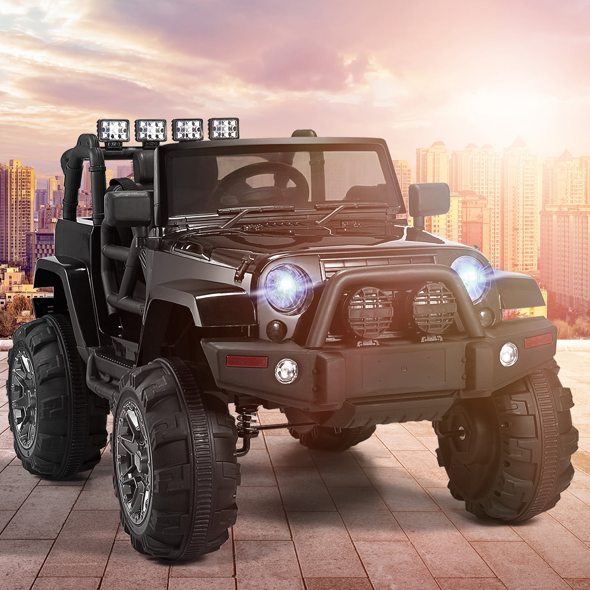 Cfowner 12V Large Kids Electric Ride on Car Motorized Truck Battery ...