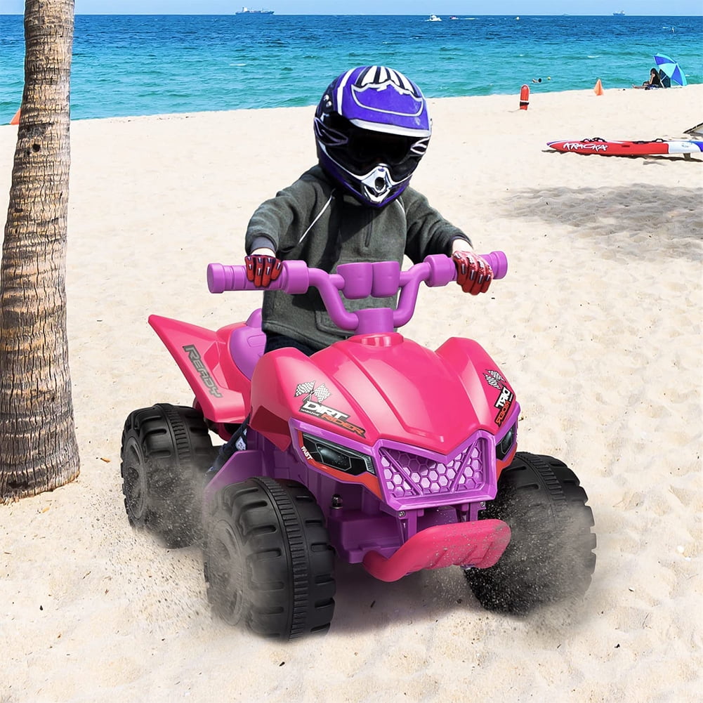 Cfowner 6V Kids Quad ATV, Battery Ride-on Toy with LED Lights, MP3 ...