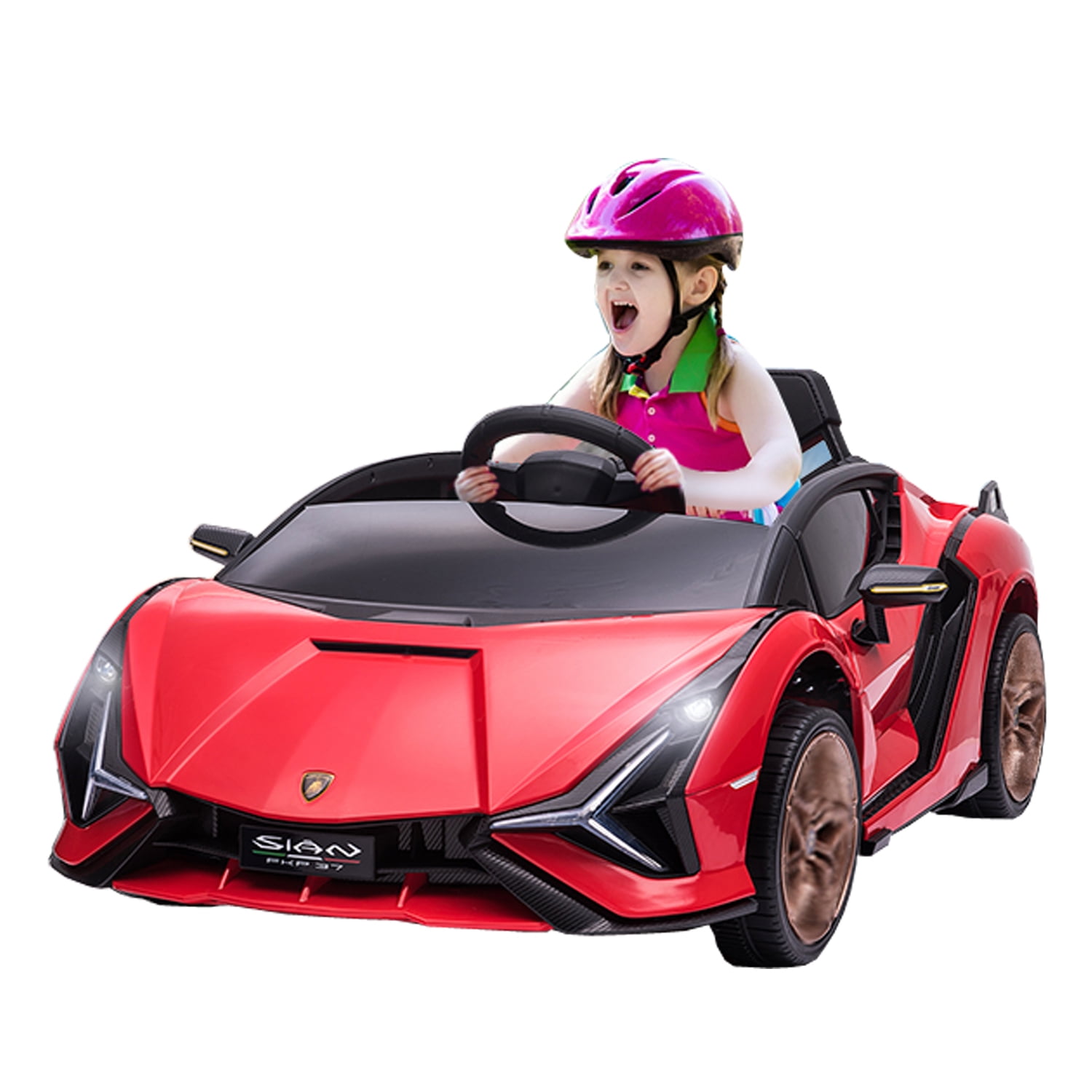 Cfowner Kids Electric Ride On 12V Licensed Lamborghini Sian Roadster ...