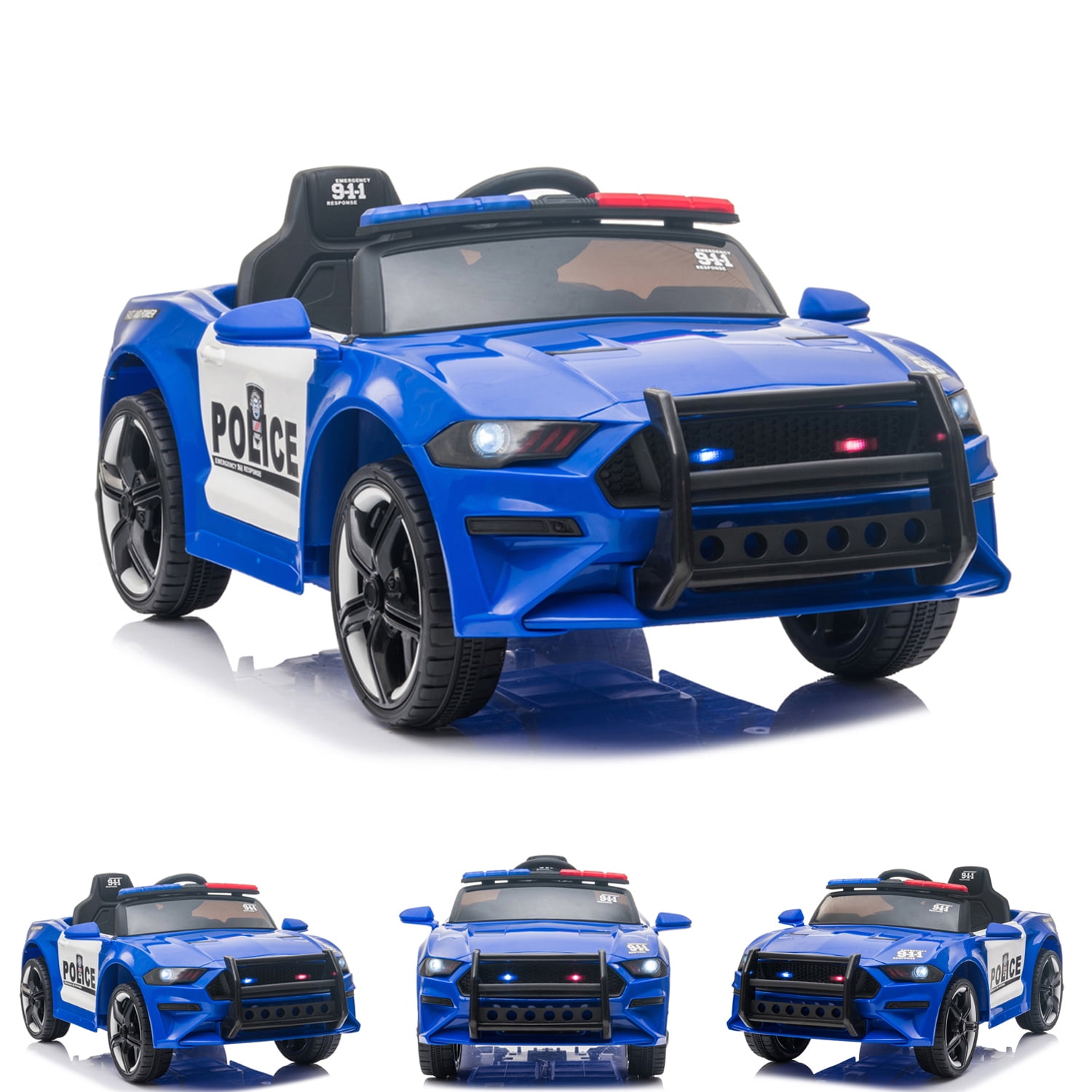 Cfowner Kids 12V Electric Police Truck, Battery Powered Ride on Car ...