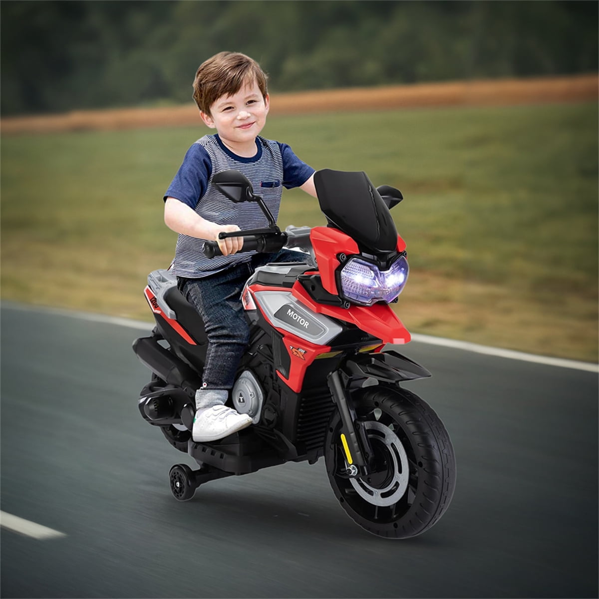 Cfowner Kids Ride on Motorcycle, 12V Kids Electric Motorcycle w ...