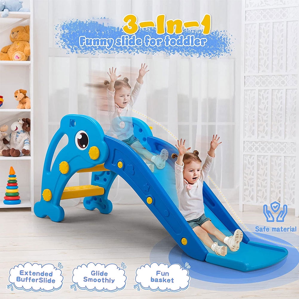 Cfowner Kids Indoor/Outdoor Plastic Climbing Slide Playset with ...