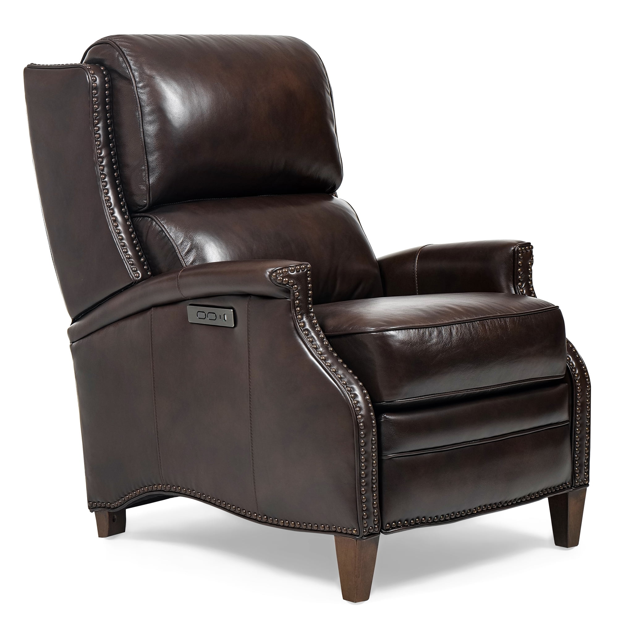 Cfowner Leather Dual Power Recliner, Single Sofa Recliner Chair with ...