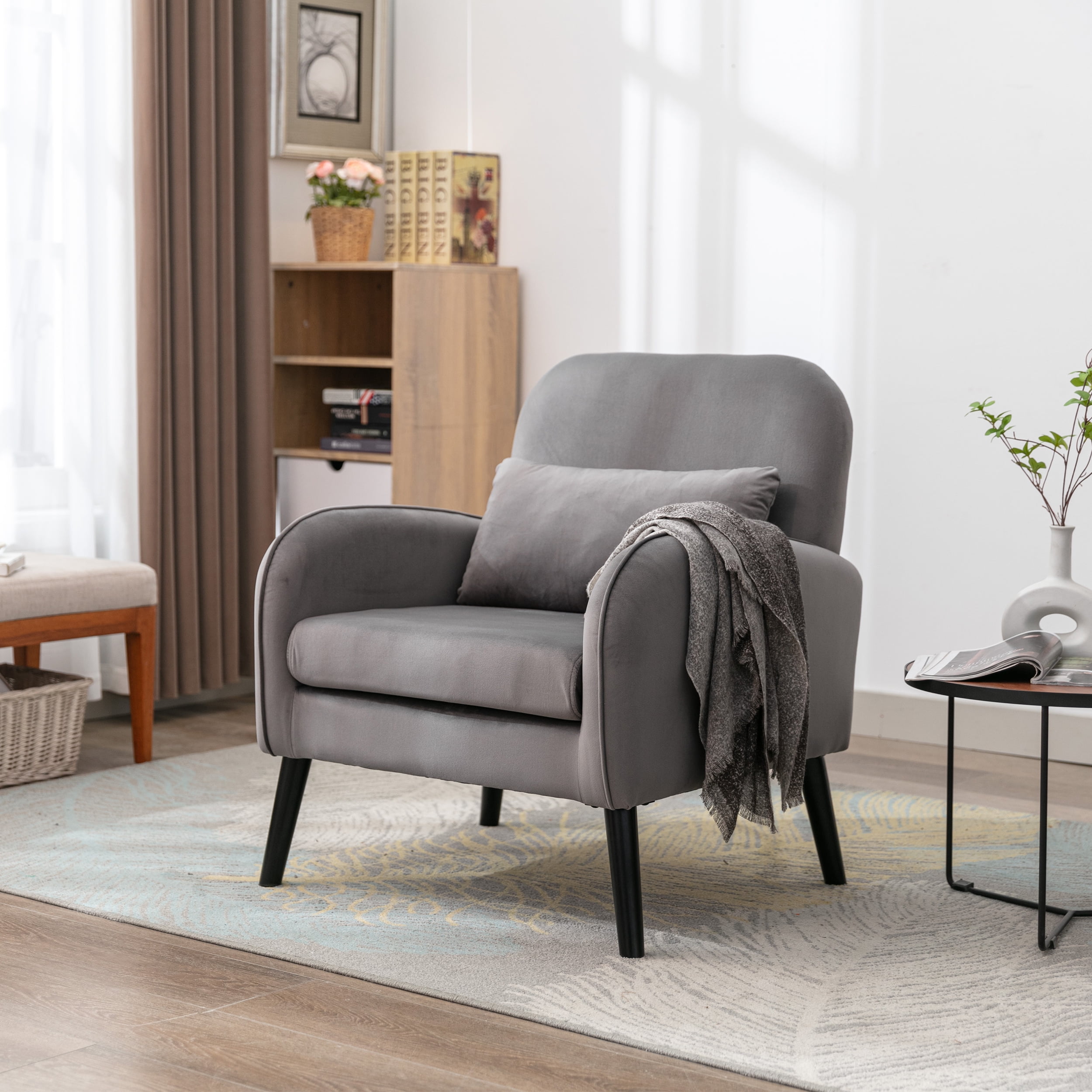 Cfowner Mid Century Modern Accent Chair with Arm for Living Room ...