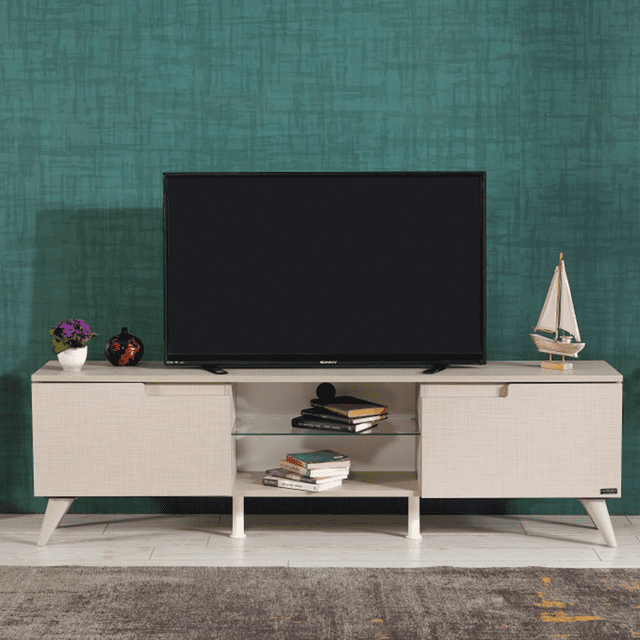 Cfowner Mid-Century Modern TV Stand for 70 Inch TV, Entertainment ...