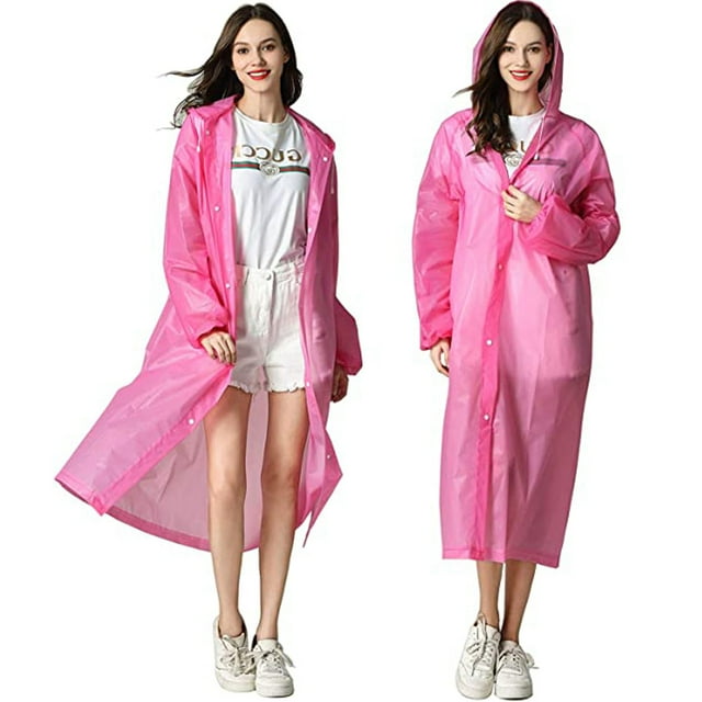Cfowner Raincoat for Adults, 2 Pack Portable EVA Rain Coats Reusable ...