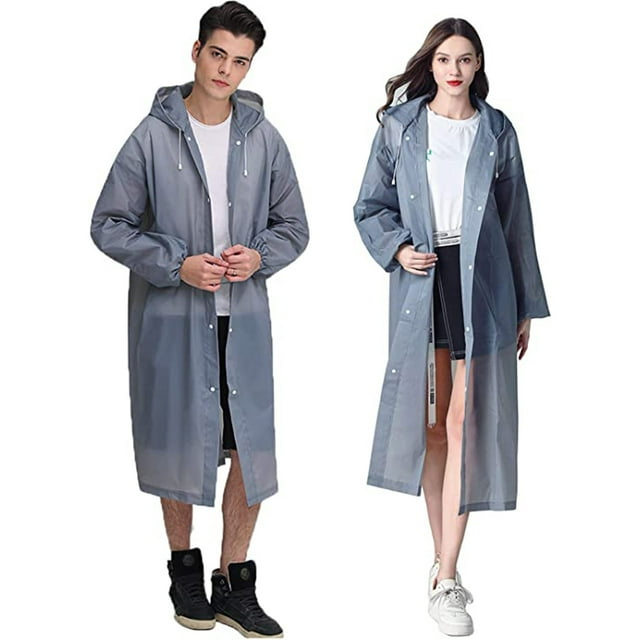 Cfowner 2 Pack Portable EVA Raincoats for Adults, Reusable Waterproof ...